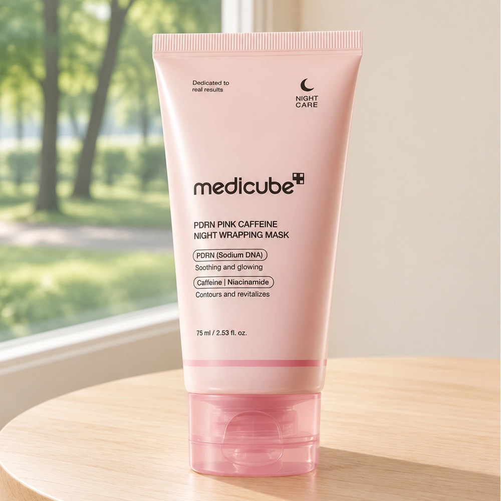 美蒂秋芙medicube三文鱼PDRN 粉色咖啡因撕拉面膜75ml 弹润肌肤