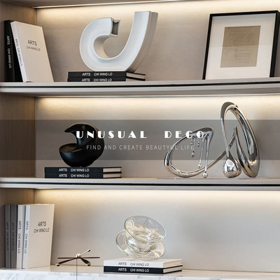 现代简约欧式样板间音符水滴陀螺客厅电视柜软装饰品书房书镇摆件