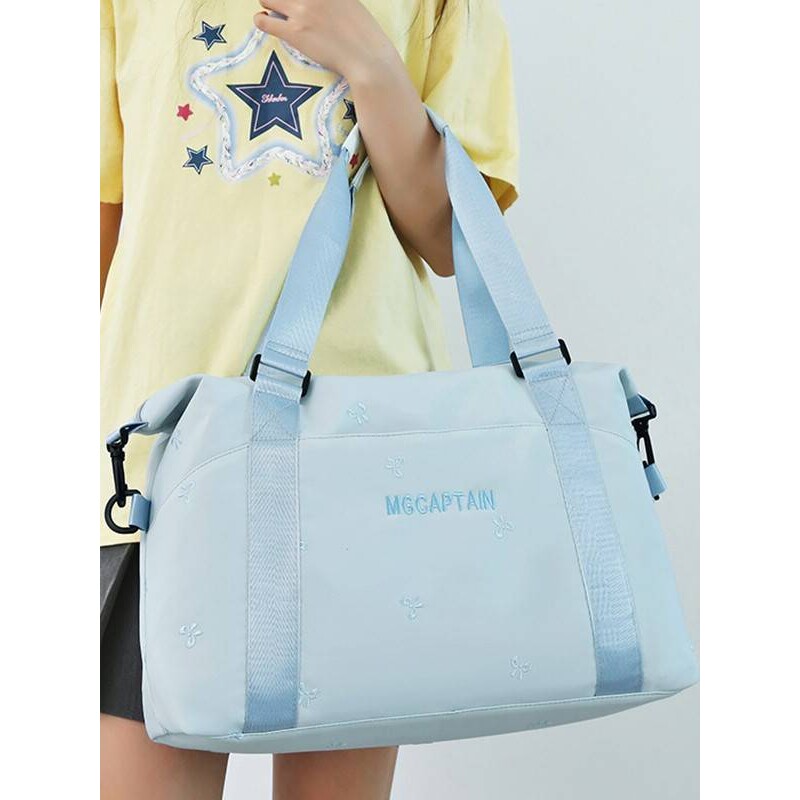 专柜品牌晴空浅蓝蝴蝶结少女心健身瑜伽干湿分离收纳包学生短途出