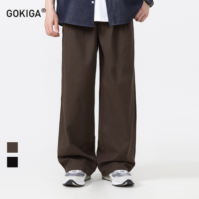 GOKIGA夏季潮流痞帅宽松阔腿裤男