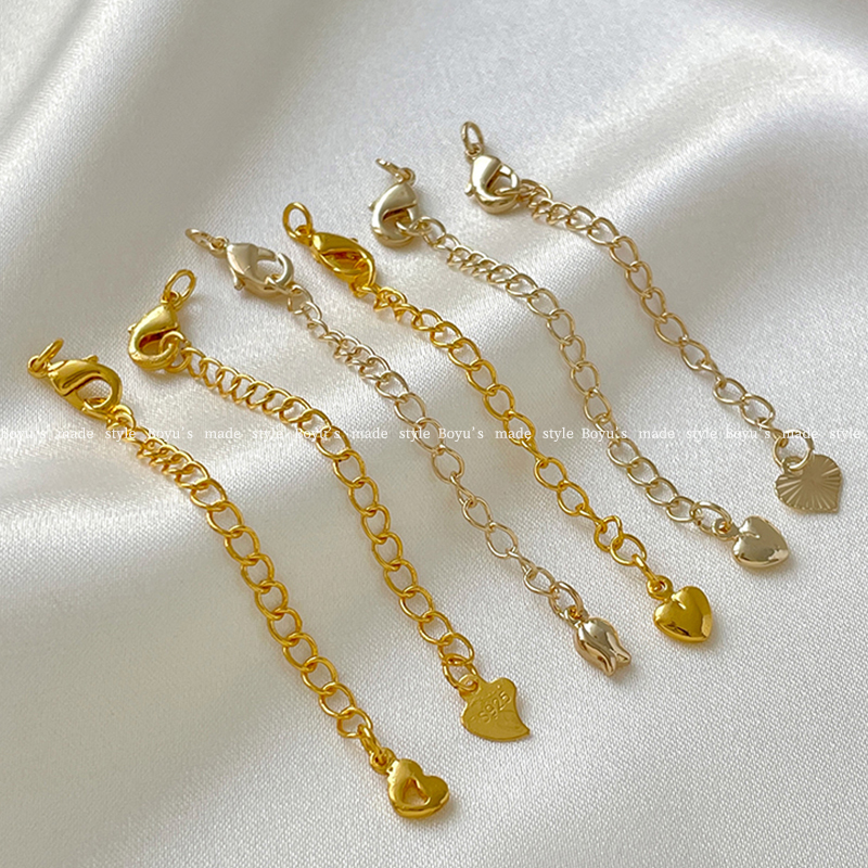 14K包金18K金保色延长链尾链带龙虾扣手工diy项链饰品材料配件_虎窝淘