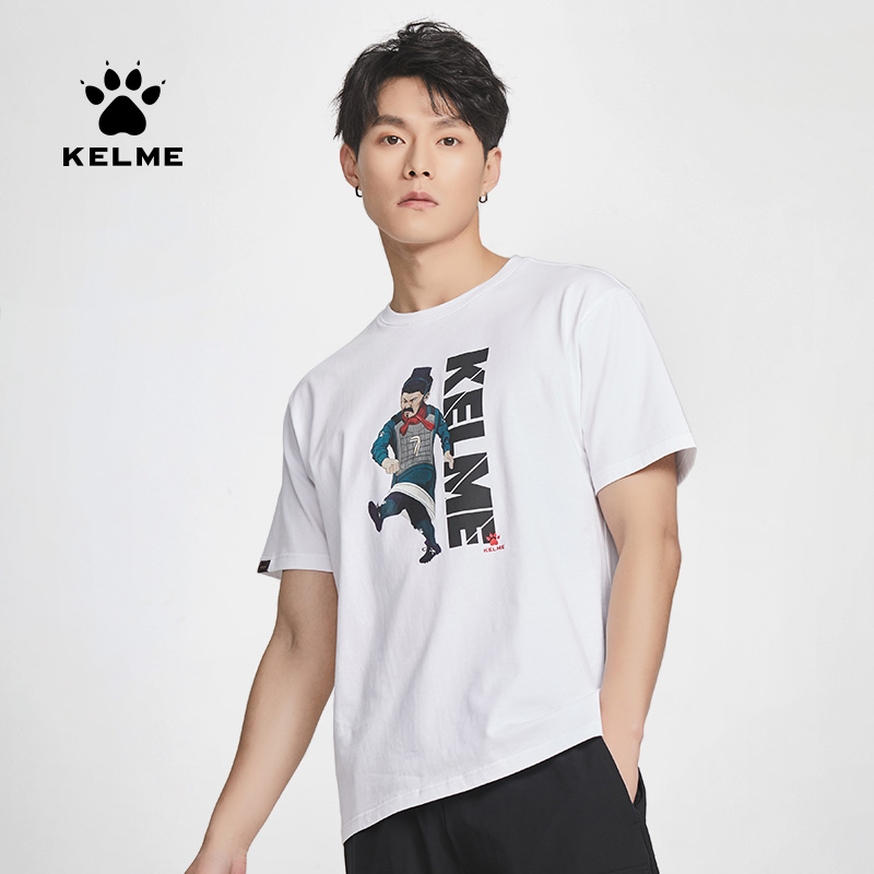 KELME卡尔美蹴鞠长安官网正品运动休闲T恤文化衫纯棉短袖体恤男_虎窝淘