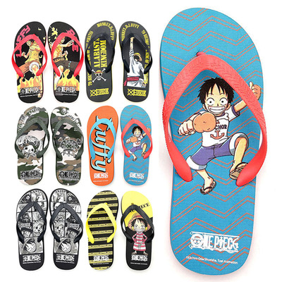 海贼王人字拖卡通涂鸦沙滩人字拖