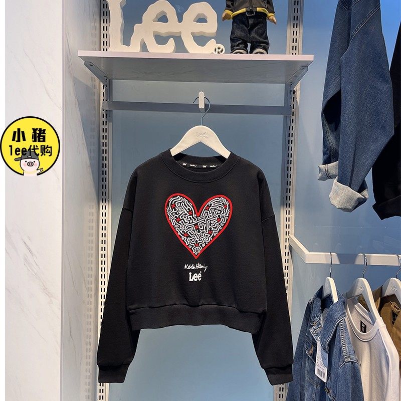 Lee女21秋短款Keith Haring美式休闲卫衣LWT001291CUH00F-K11000_虎窝淘