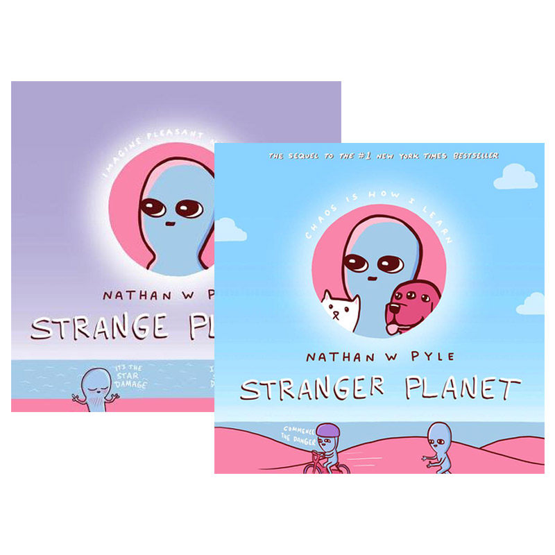 英文原版 Strange Planet Book 1-2奇异星球2册人气搞笑治愈漫画绘本儿童英语课外阅读读物英文版进口英语书籍_虎窝淘