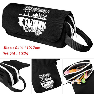 怪奇物语周边防水手提笔袋铅笔盒Strangestory文具盒卡通动漫笔袋