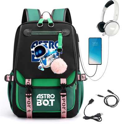 太空机器人 Astro Bot卡通印花学生校园书包时尚潮流双肩背包0307