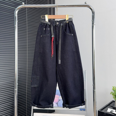 童乐鱼童装男童加绒牛仔裤