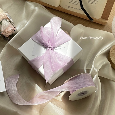 绝美细闪肌理感丝带褶皱感雪纱带