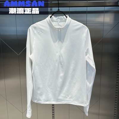 DESCENTE迪桑特女款薄绒半高领半拉链长袖T恤针织衫D4132TTL30