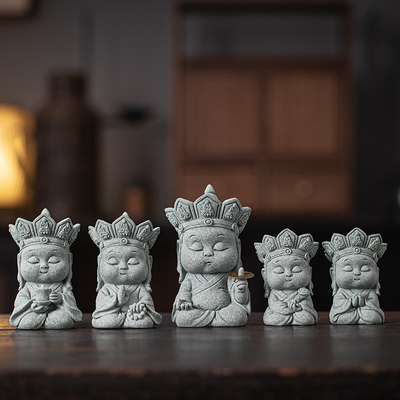 新中式宝宝佛一定赚礼物茶宠茶玩摆件文创无语佛像客厅桌面装饰品