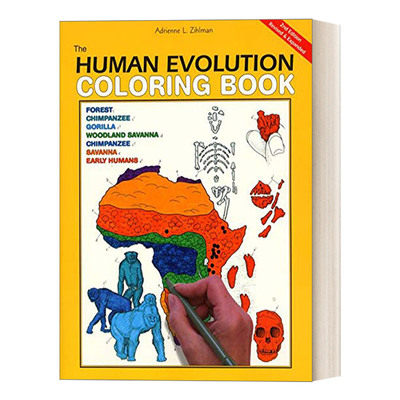 英文原版 The Human Evolution Coloring Book  2nd Edition 人类进化涂色书 第2版 英文版 进口英语原版书籍
