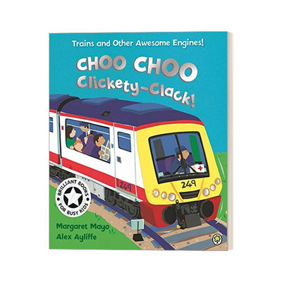 英文原版绘本 Awesome Engines Choo Choo Clickety-Clack 火车来了 交通工具科普绘本 英文版 进口英语原版书籍