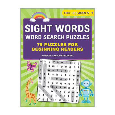 英文原版 Sight Words Word Search Puzzles 高频常用词搜索字谜 75个初学者谜题 儿童单词积累游戏 英文版 进口英语原版书籍