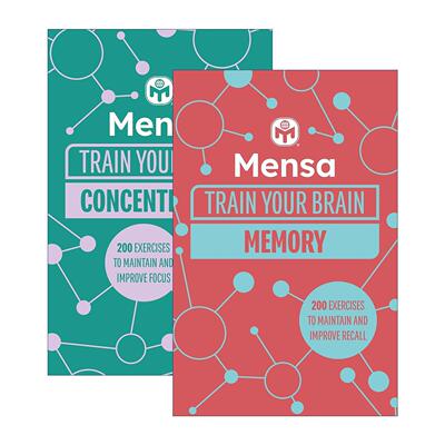 英文原版 Mensa Train Your Brain Memory/Concentration 门萨训练你的大脑记忆/专注力2册 200个练习 英文版 进口英语原版书籍