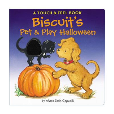 英文原版 Biscuit's Pet & Play Halloween A Touch & Feel Book 小饼干狗万圣节 触摸书纸板书 0-3岁绘本 英文版进口英语原版书籍