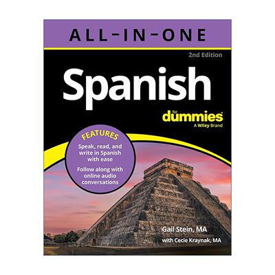 原版 Spanish All-In-One For Dummies 西班牙语一本通 含在线资源 第2版 进口原版书籍