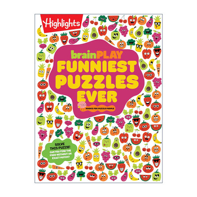英文原版 brainPLAY Funniest Puzzles Ever 有趣的谜题 Highlights亮点儿童解谜益智游戏活动书 迷宫 英文版 进口英语原版书籍