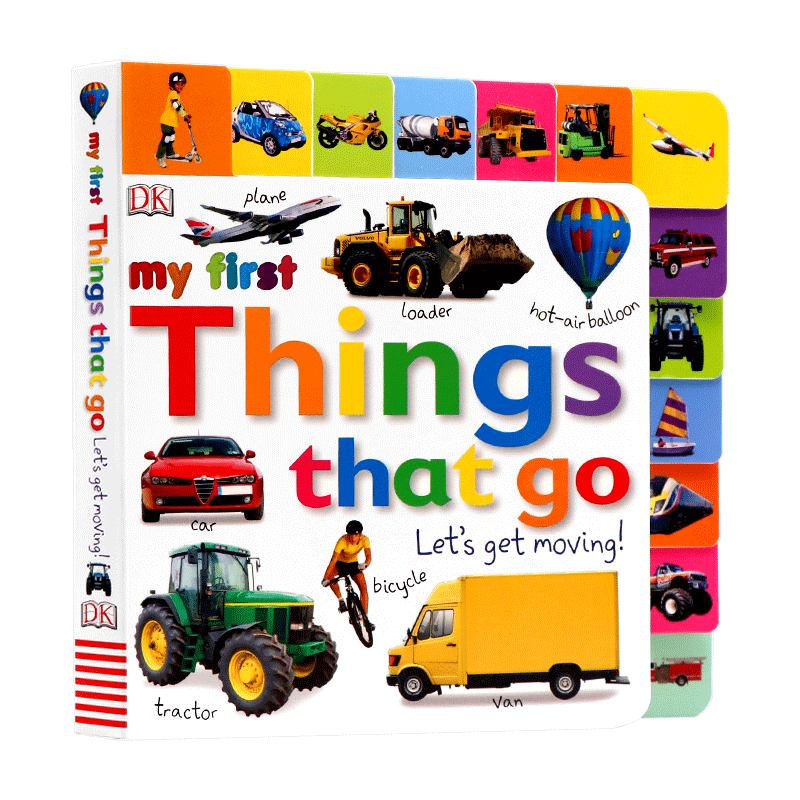 英文原版 My First Things That Go Let's Get Moving 启蒙学交通工具 单词书 低幼亲子认知纸板书 英文版 进口英语原版书籍