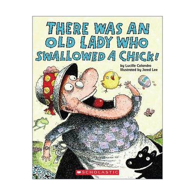 英文原版 There Was an Old Lady Who Swallowed a Chick 有个老婆婆吞了一只小鸡 绘本 英文版 进口英语原版书籍