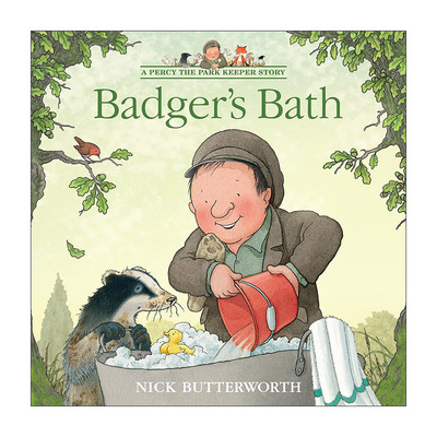 英文原版 Badger's Bath 给小獾洗澡 帕西爷爷的爱心公园系列 英文版 进口英语原版书籍