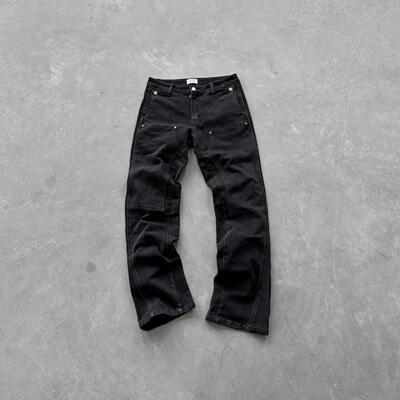 Askyurself做旧拼接牛仔裤