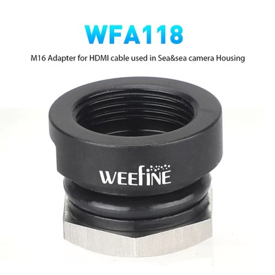 WEEFINE WFA118 M16接头适用Sea&Sea 相机潜水壳与WED-5PRO监视器