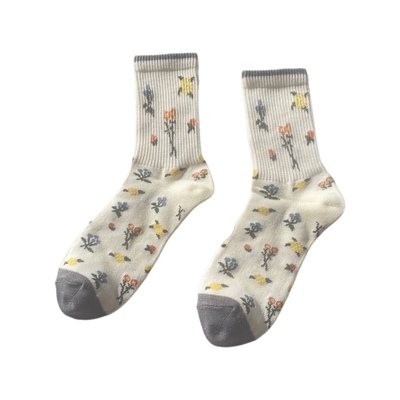 日系  精梳棉高橡筋小碎花女袜