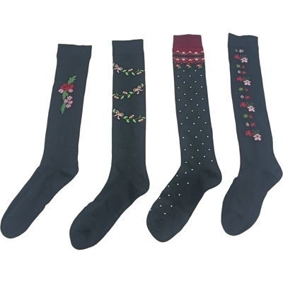 黑色小碎花春秋季小腿袜