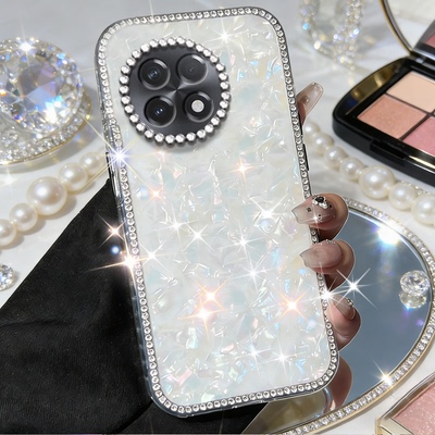 高级镶钻七彩贝壳适用oneplus1+一加15手机壳女款ace5Pro高级感13/2026年ace3v网红11R全包9新品ace5保护套
