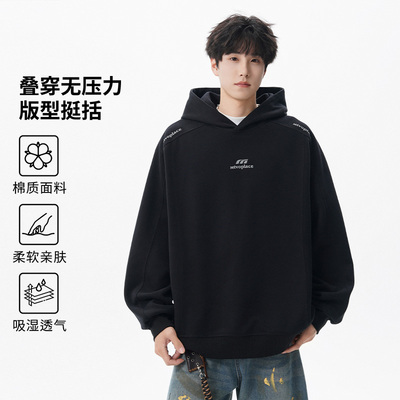 【美式街头风】情侣刺绣宽松卫衣