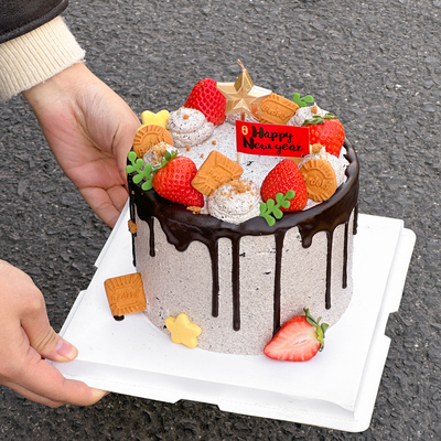 2026Happy new year新年蛋糕装饰小旗插件春节元旦五角星蜡烛装扮