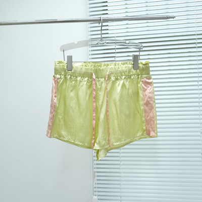 纽约设计师ML 女款 真丝混纺松紧腰缎面抽绳短裤 3142