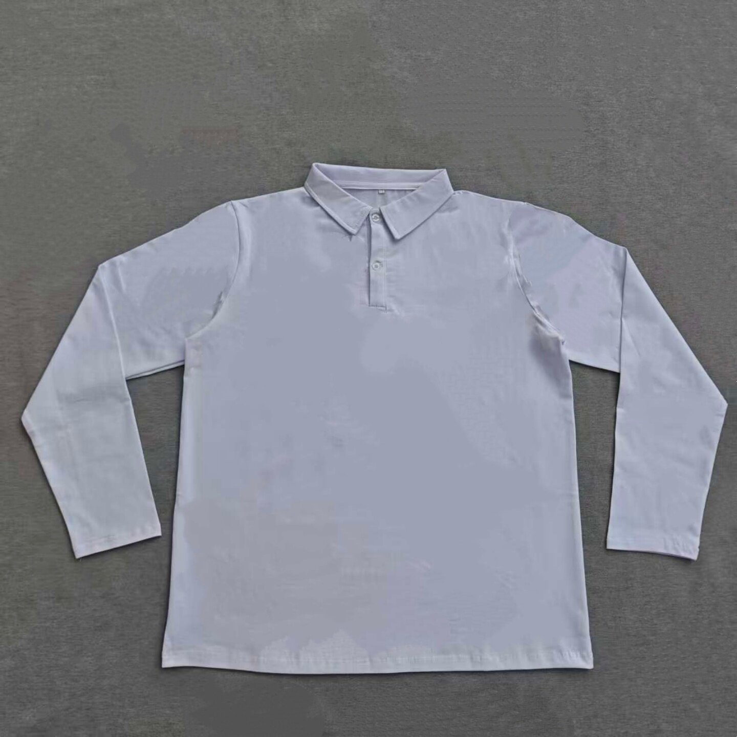 定做春秋季男女校服同款运动长袖白色净版翻领T恤POLO衫长袖上衣