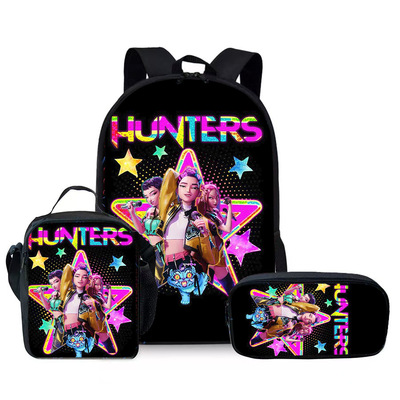 新品Huntrix Kpop印花周边背包猎魔女团中小学生书包16寸背包