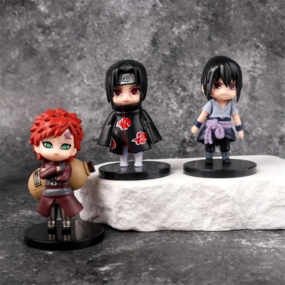12Pcs/Set Naruto Q Verison Figure Toys Cute Anime Mini Sasu