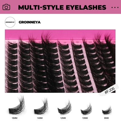 GROINNEYA DIY Lashes Extension Kit Individual Lashes Cluste