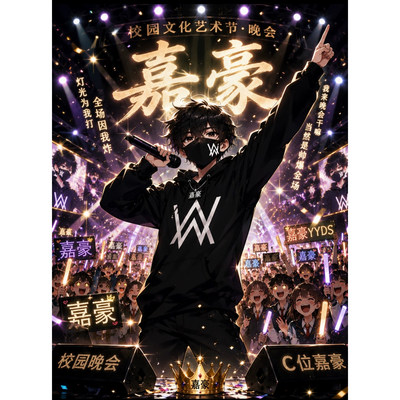 艾伦沃克同款嘉豪战衣加绒加厚卫衣秋冬连帽青少年中学生儿童外套