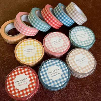 现货 PAPIER PLATZ 和纸胶带 基础款 彩色橙 灰色红蓝方格子 格纹