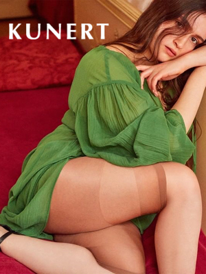 Kunert透气天鹅绒高腰四分袜裤