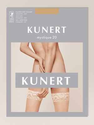 kunert蕾丝长筒袜天鹅绒20D性感