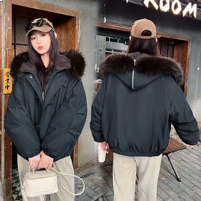 大码棉服胖妹妹冬季新款韩版宽松加厚面包服小个子棉衣