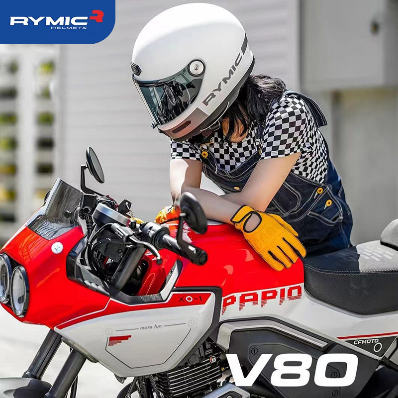 RYMIC睿觅V80复古摩托车头盔骑士机车哈雷全盔夏季四季男女安全帽_虎窝淘