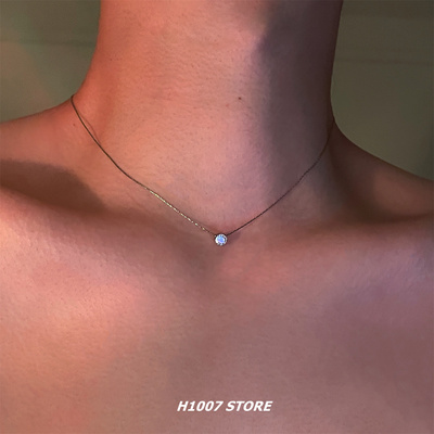 一颗钻 氛围感男款项链女小众设计高级感轻奢小众锁骨链新款颈链