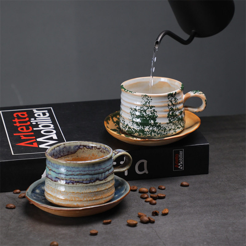 【180ml咖啡杯】陶瓷杯开水微波炉烤箱浓缩复古窑变茶杯耐热杯子