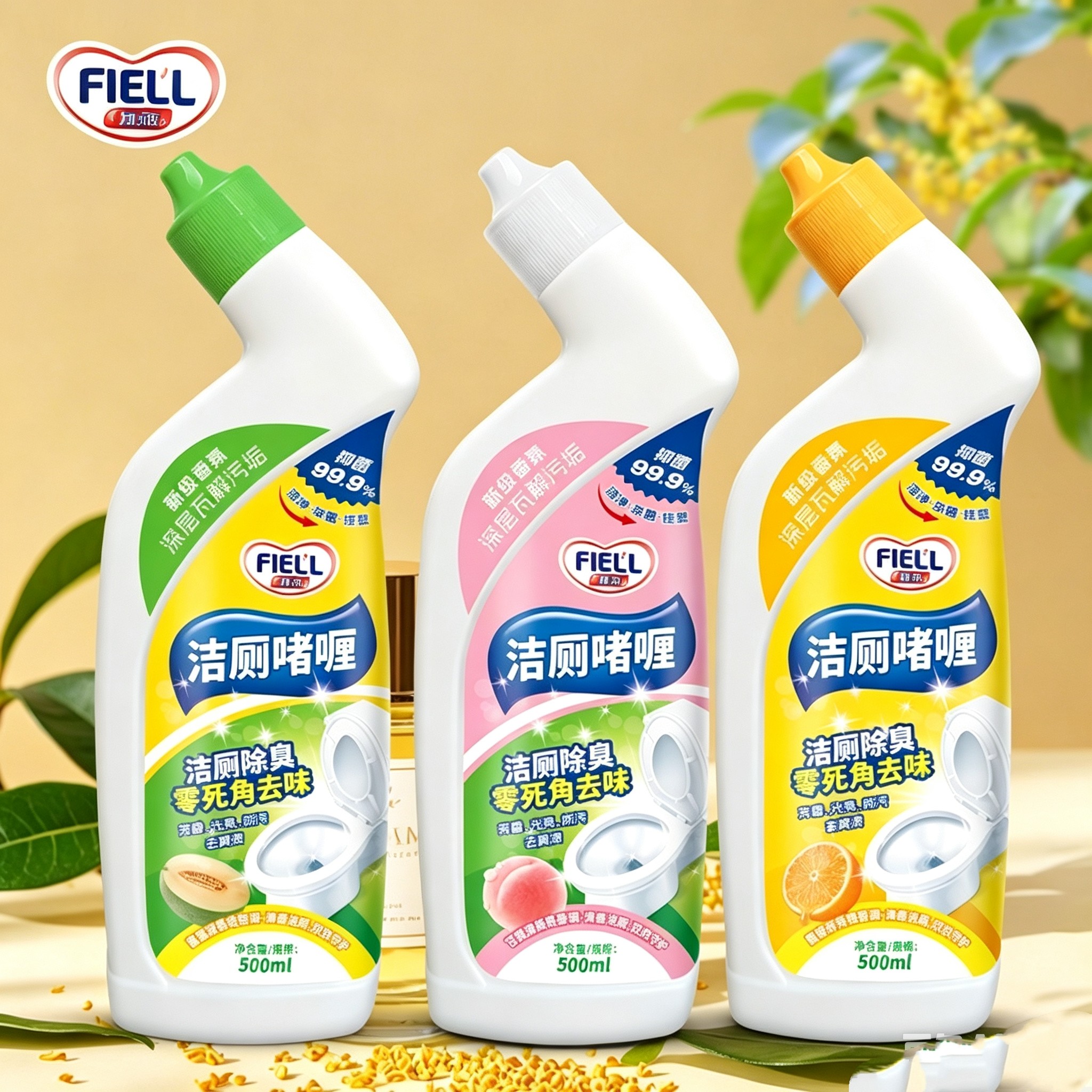 FIELL 花香洁厕灵强力去污啫喱马桶清洁剂除臭杀菌清香型除垢剂