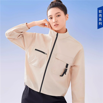2024春夏专柜正品 红一号工装立领外套 女修身版薄款短外套H68011