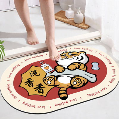 硅藻泥胖虎卫生间吸水防滑地垫