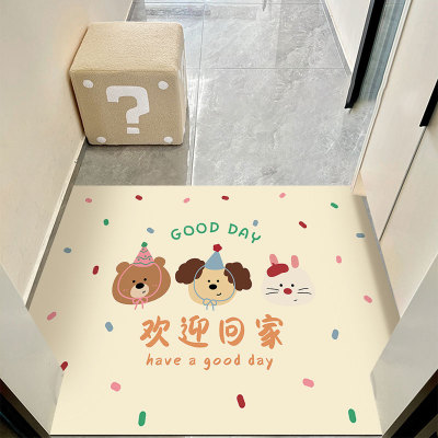 卡通简约皮革地垫可擦洗免洗PVC防水防油防滑脚垫进门垫客厅垫