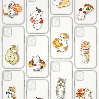 mofu 小猫咪与美食面包可爱搞笑小动物卡通插画文艺术生透明手机壳 F510 适用苹果17PROMAX  华为小米三星